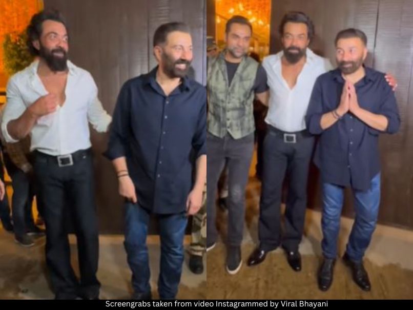 Sunny Deol Asks Paps “Daaru Chahiye” As He Poses With Bobby Deol, Abhay ...